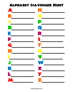 Alphabet Scavenger Hunt - Games Afoot